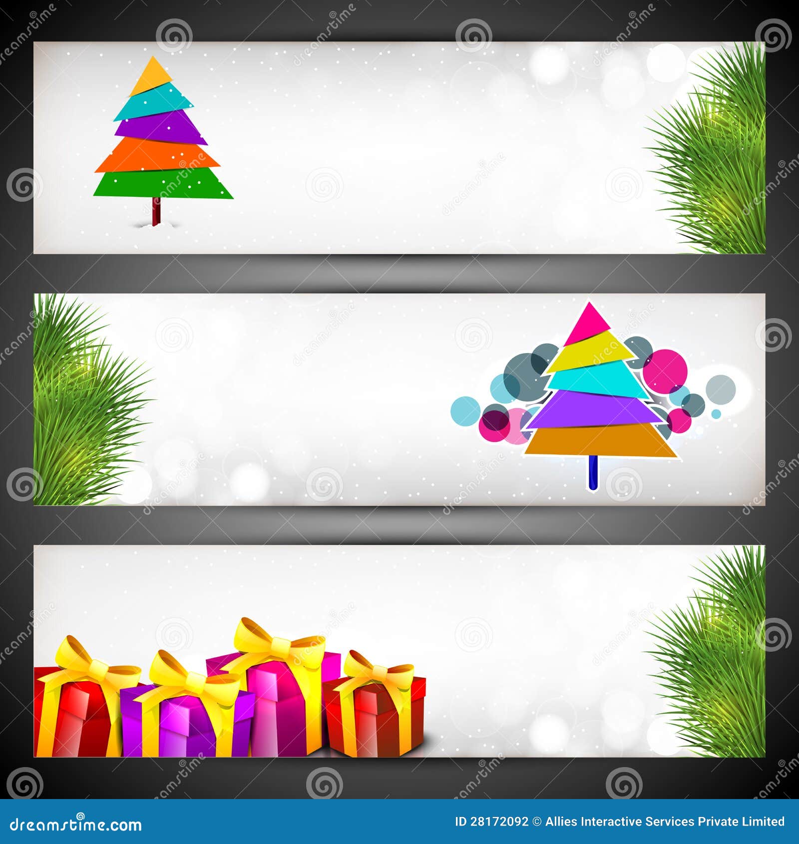 Merry Christmas Website Header or Banner Set. Stock Vector ...