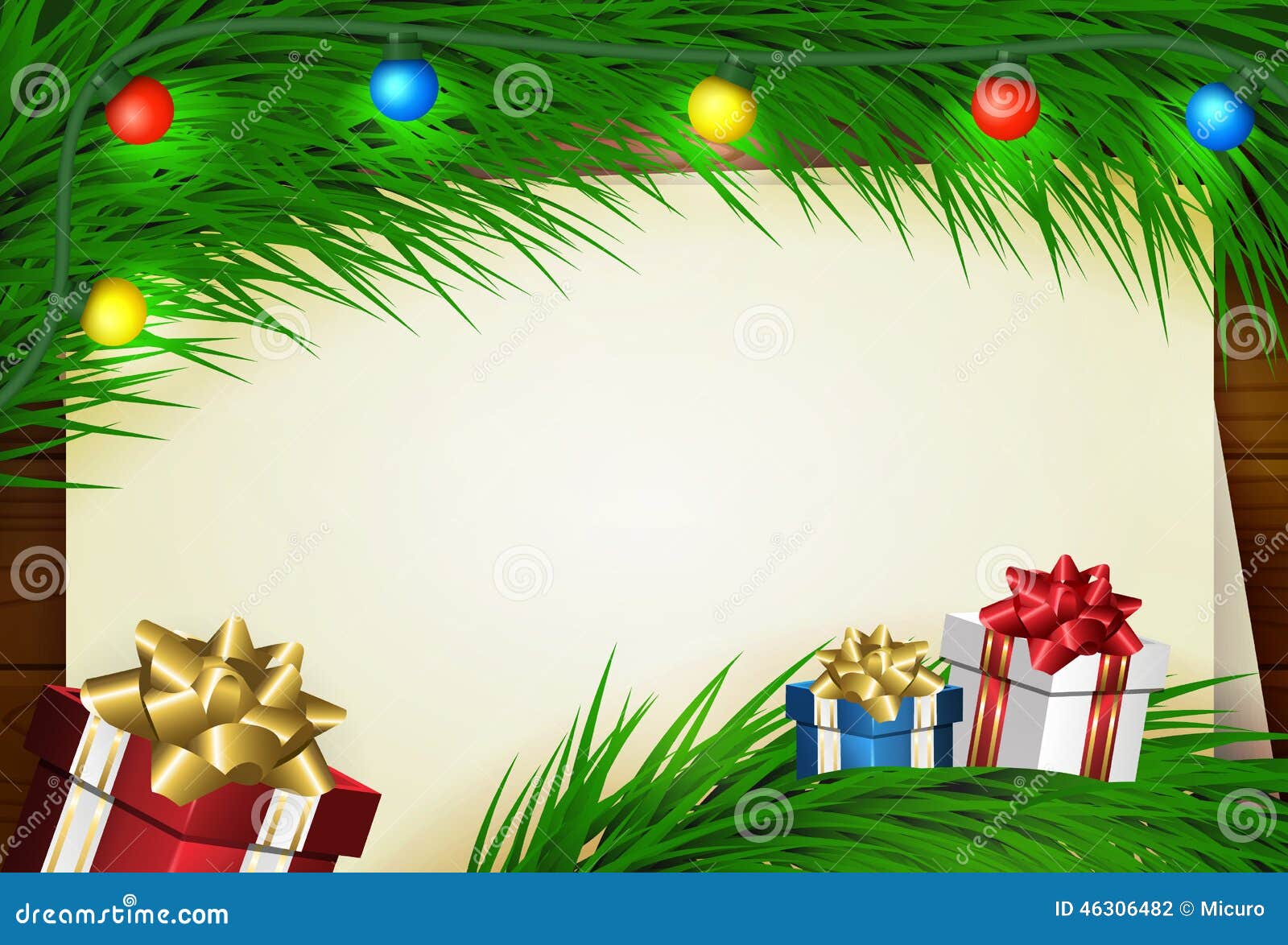 Christmas Wish List Template With Red Santa Hat And Gift Box ...