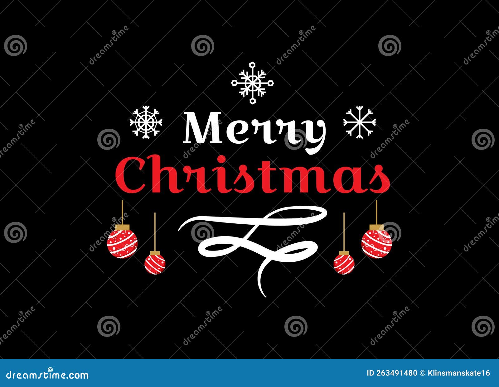 Merry Christmas Word Illustration Design Stock Vector - Illustration of ...