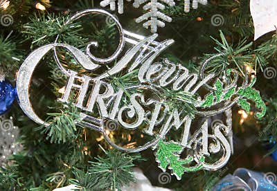 Merry Christmas Words Tree Ornament Stock Image - Image of holiday ...