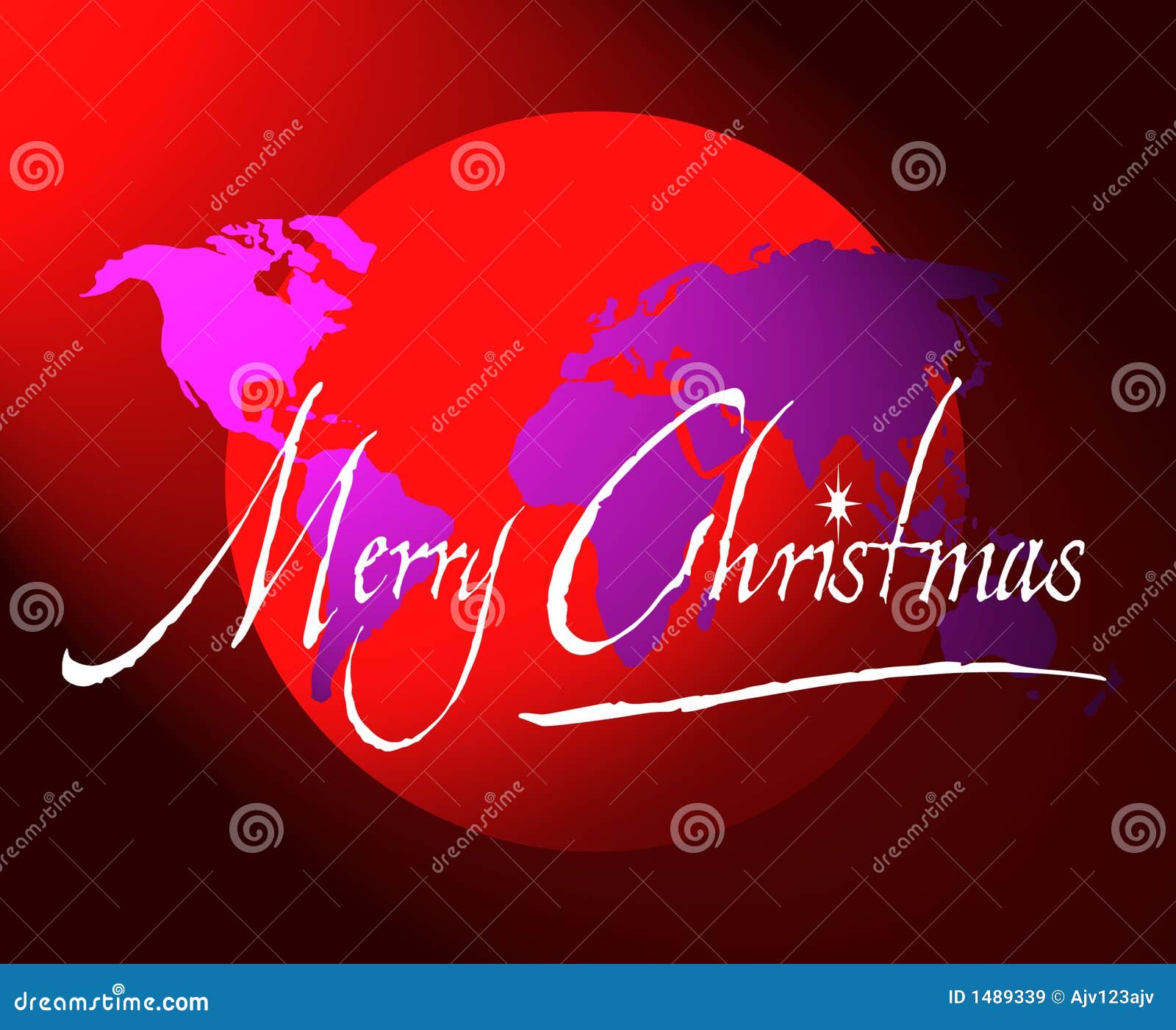Merry Christmas World Map or Globe Stock Illustration - Illustration of ...