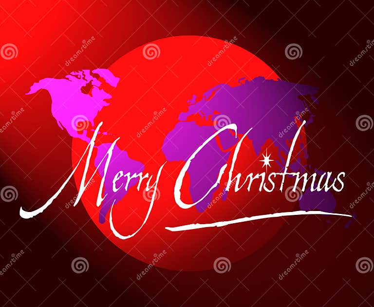 Merry Christmas World Map or Globe Stock Illustration - Illustration of ...