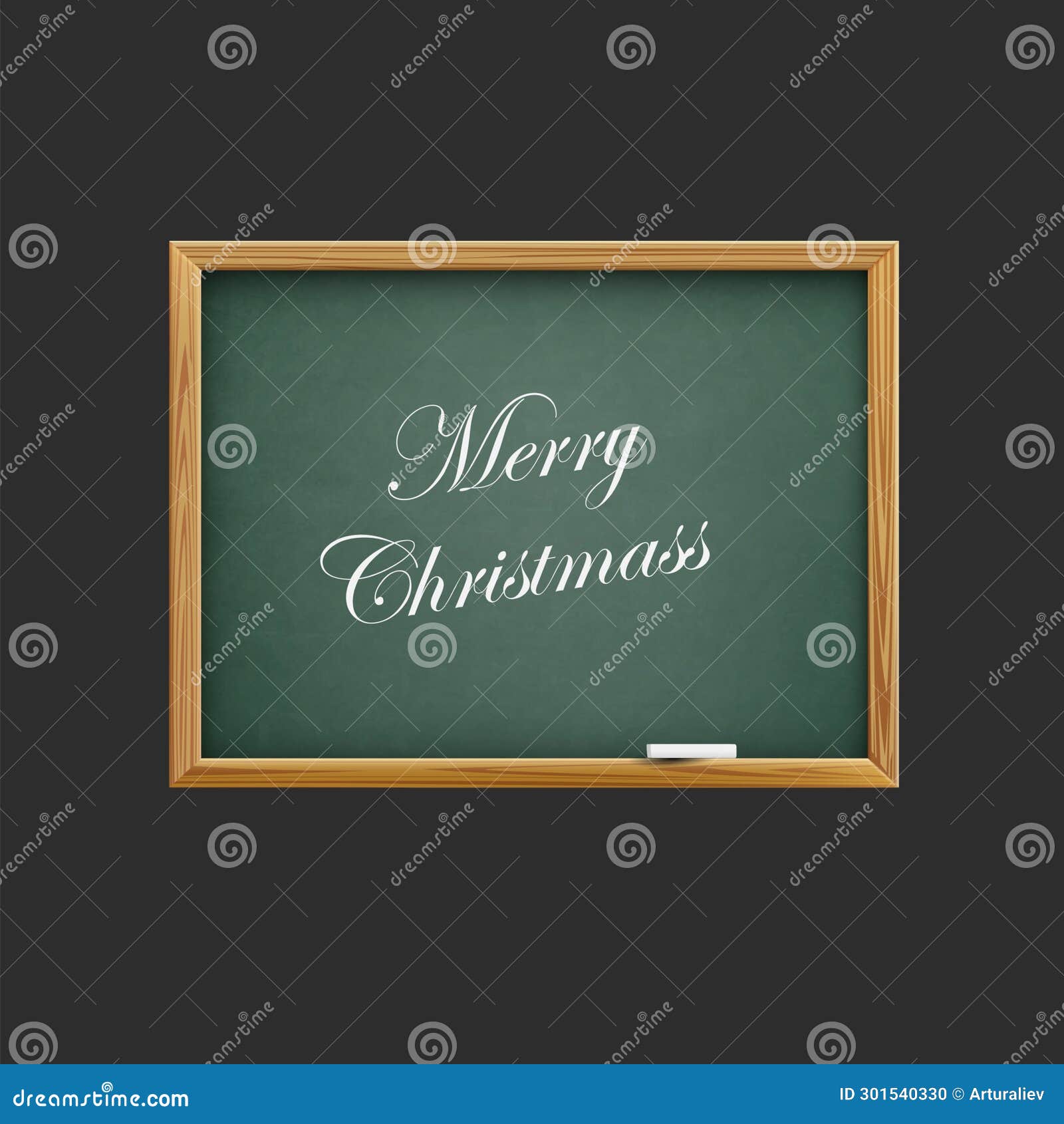 Merry Christmas Writing Chalk on Realistic Chalkboard Stock ...