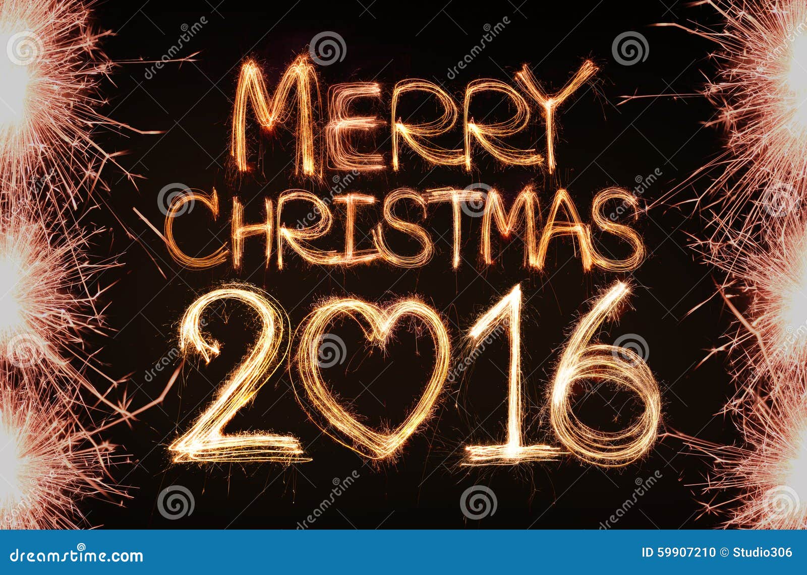 Merry christmas 2016 stock photo. Image of light, fireworks - 59907210
