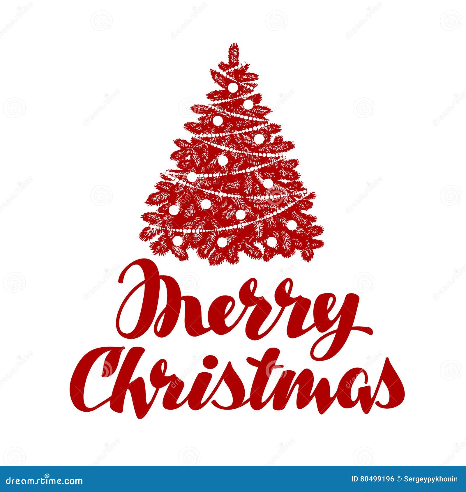 Merry Christmas. Xmas tree stock vector. Illustration of graphic - 80499196