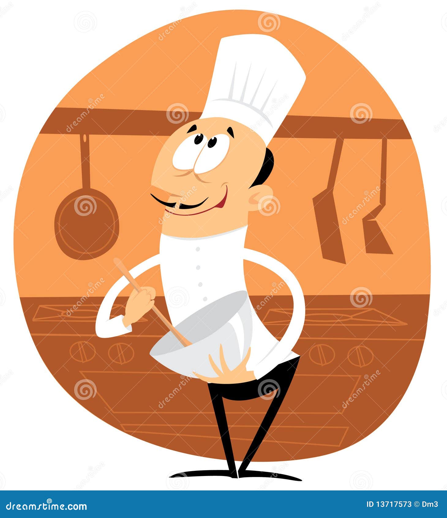 Merry Cook with a Rolling Pin Stock Vector - Illustration of crocker ...