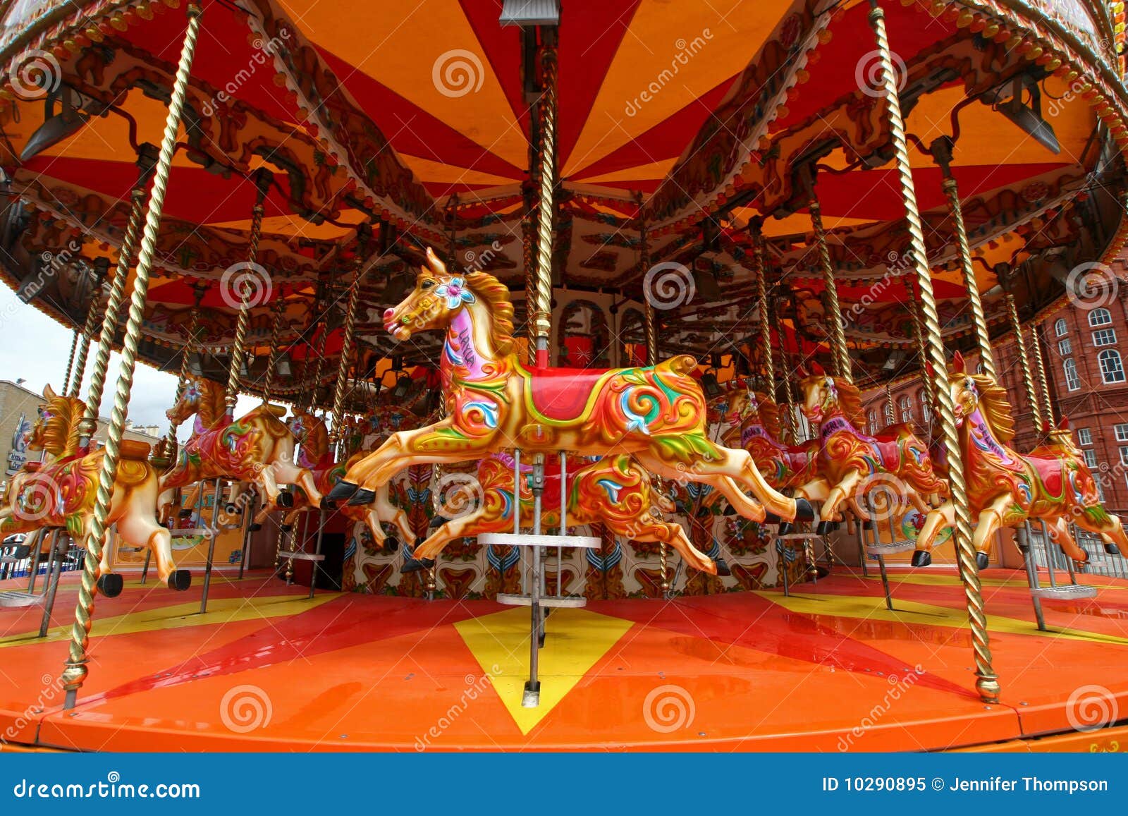 Merry-go-round stock image. Image of attraction, fairground - 10290895