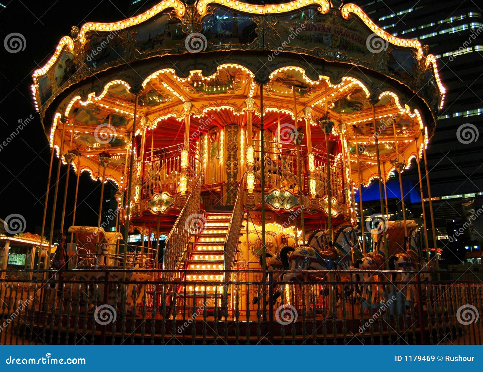 Merry-go-round stock image. Image of play, colorful, antique - 1179469