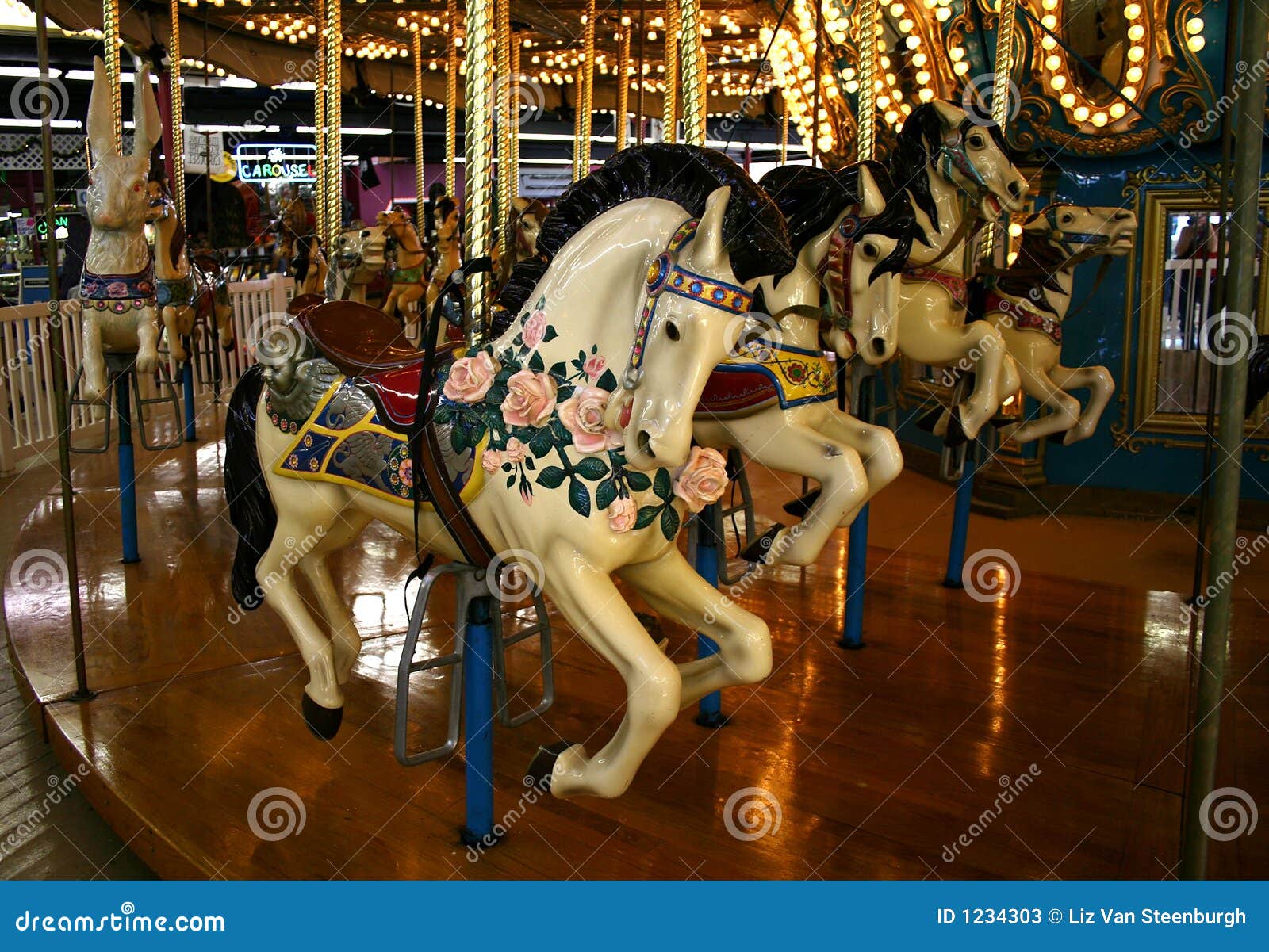 Merry-go-round stock image. Image of amusement, antique - 1234303