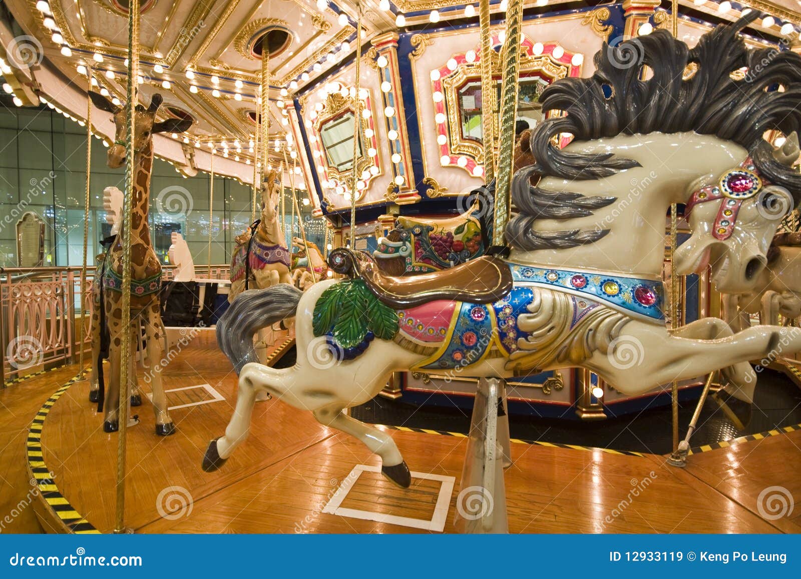 Merry-go-round . stock image. Image of park, bridle, colors - 12933119