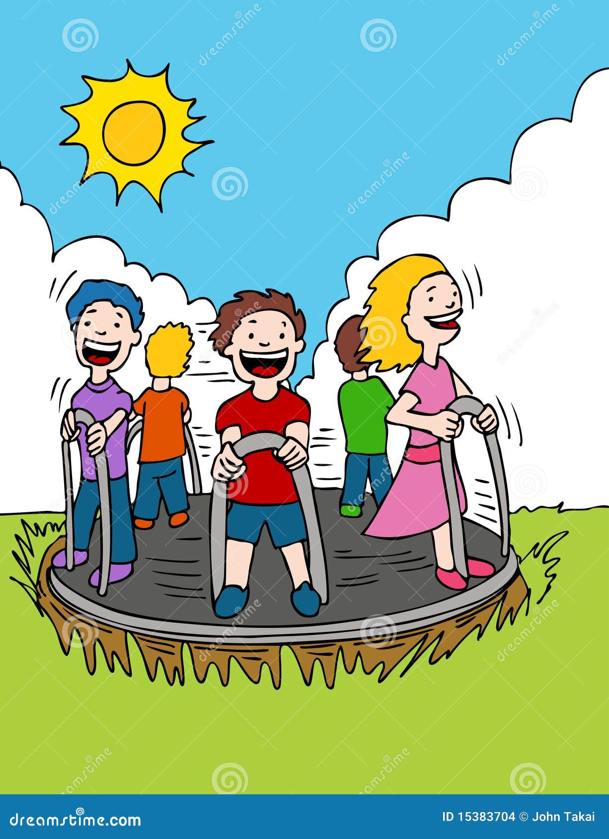 Merry Go Round stock vector. Illustration of outside - 15383704