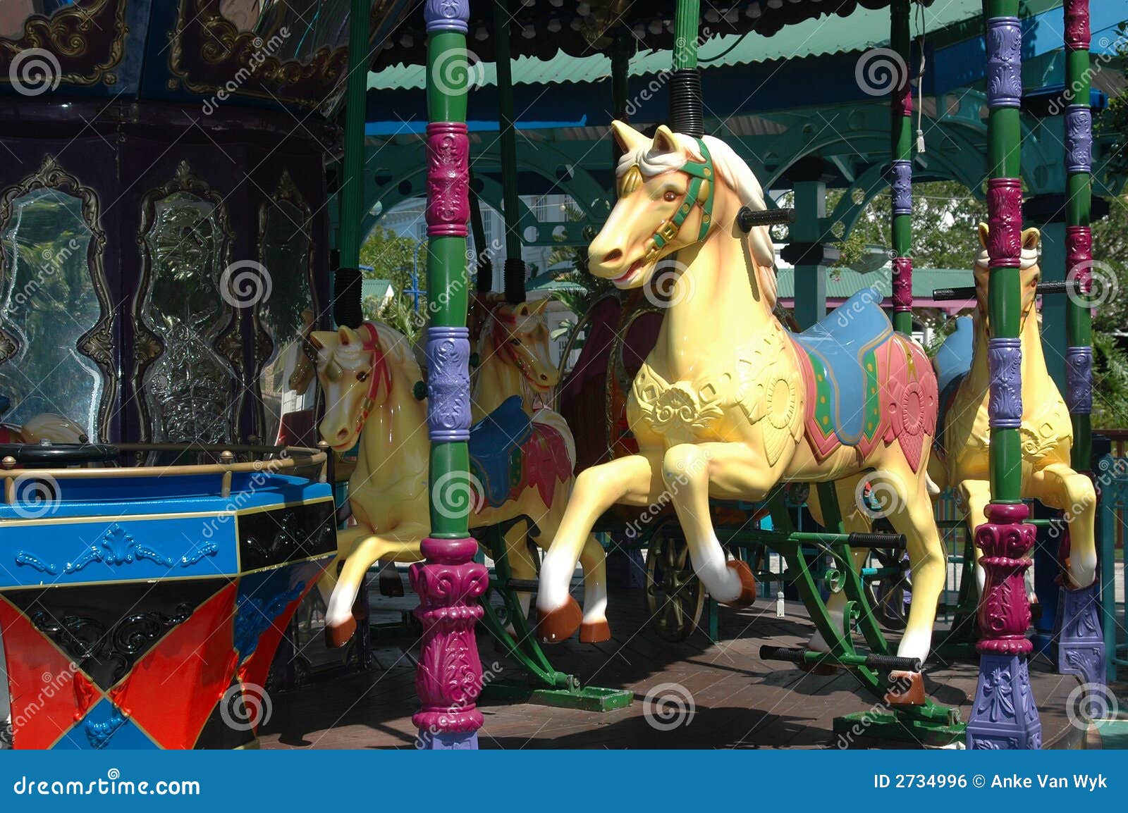 Merry-go-round Or Carousel In Albert Dock In Liverpool, With The Sea ...