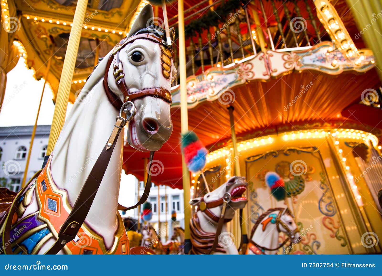 Merry-go-round stock photo. Image of entertainment, carnival - 7302754