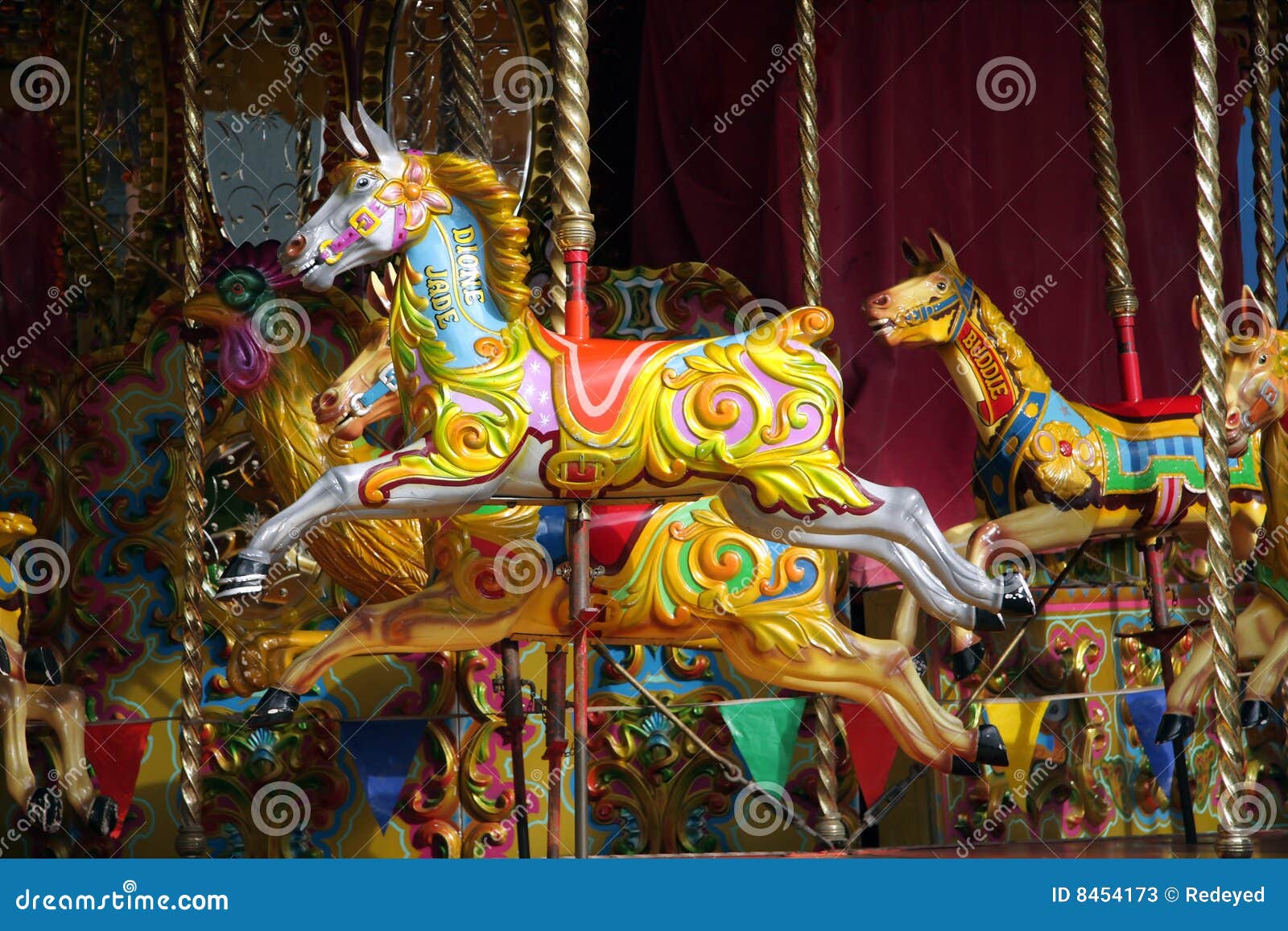 Merry Go Round Carousel Vintage Horse Close Up Royalty-Free Stock ...