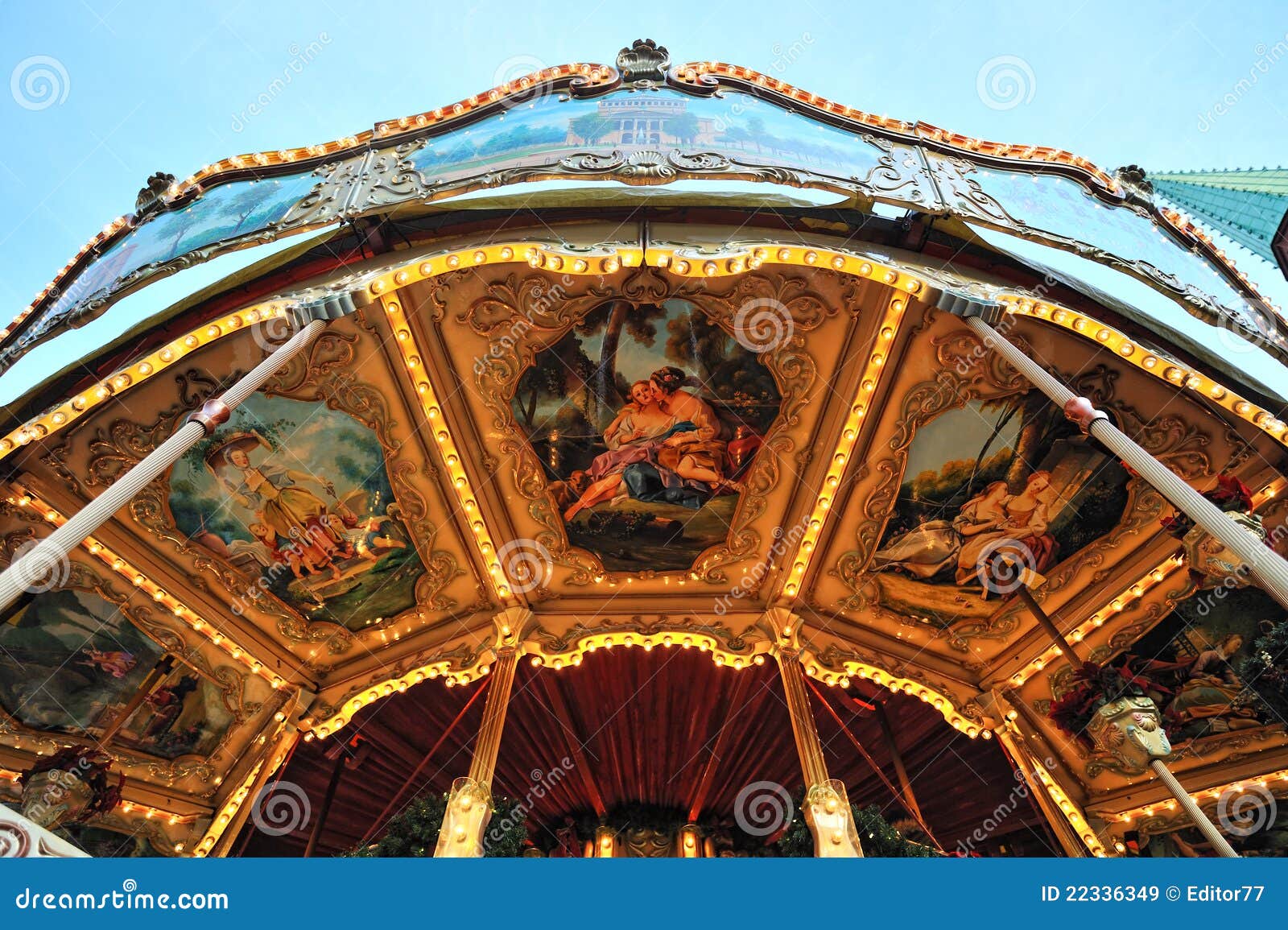Merry-go-Round Carousel Details Stock Image - Image of movement ...