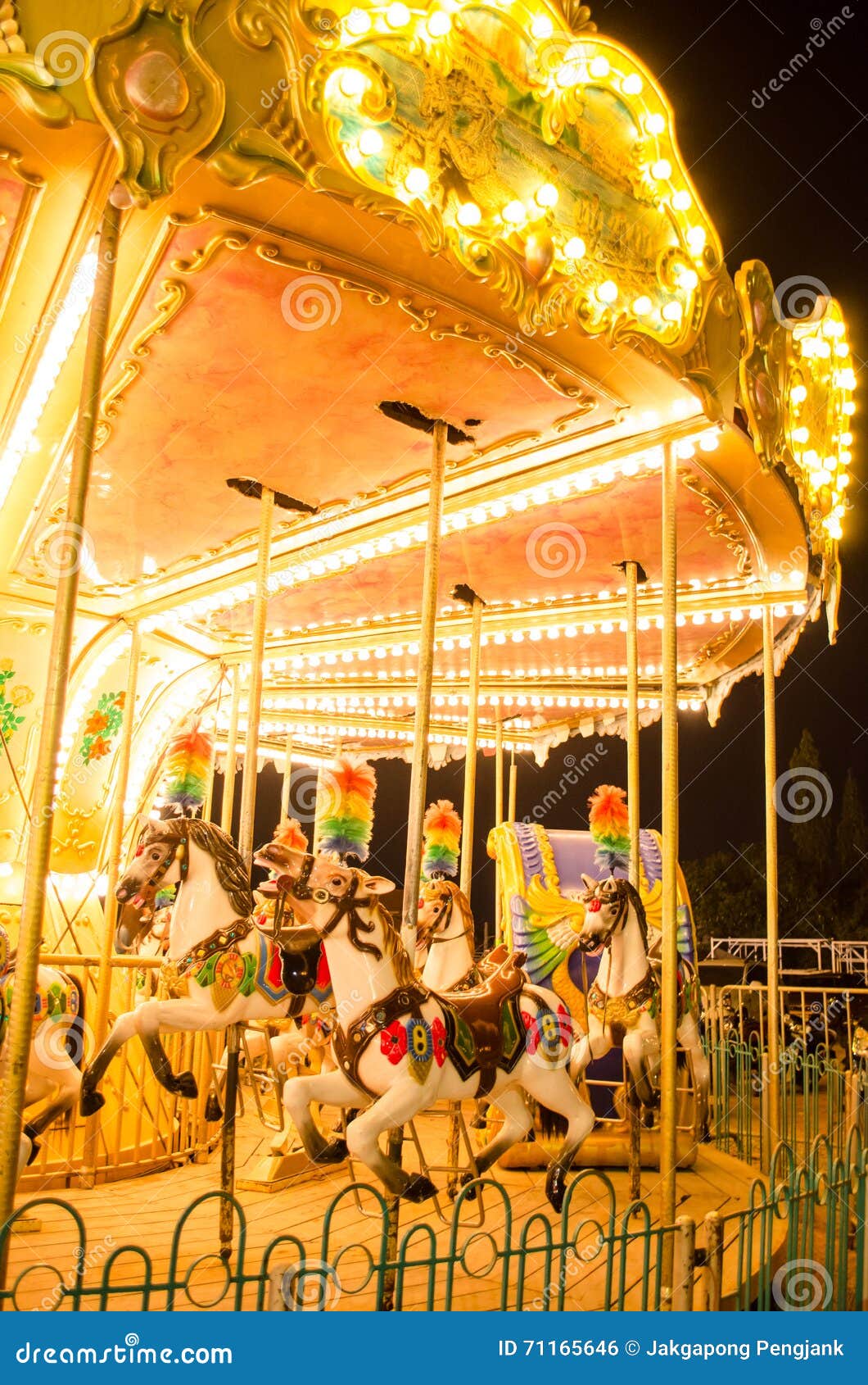 Merry-go-round at Fairground Stock Photo - Image of dark, bright: 71165646