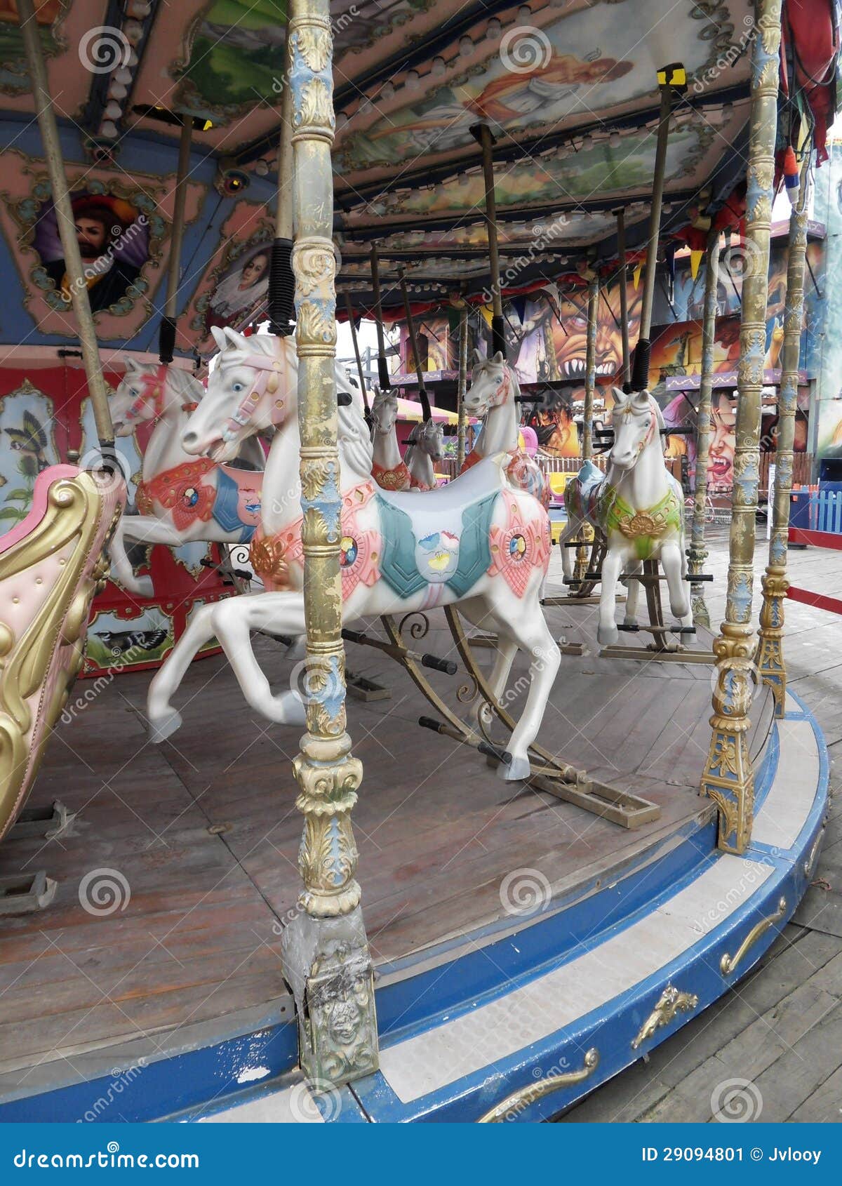 Merry-go-round at the Fun Fare Stock Image - Image of fairground ...