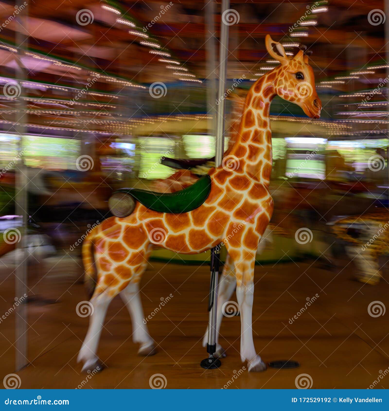 Merry-Go-Round Giraffe in Motion Stock Photo - Image of carnival ...
