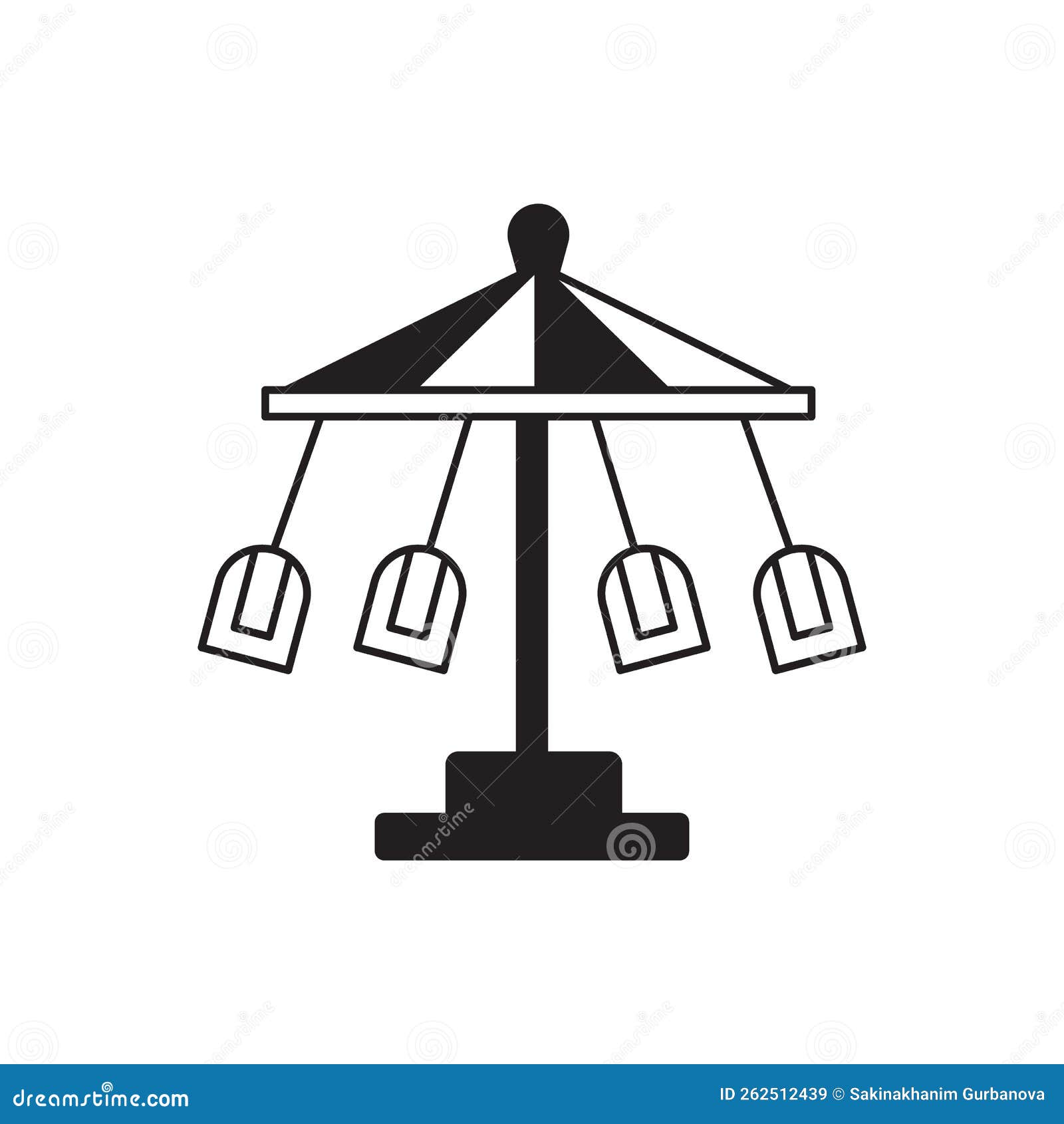 Merry-go-round Icon Illustration Stock Illustration - Illustration of ...