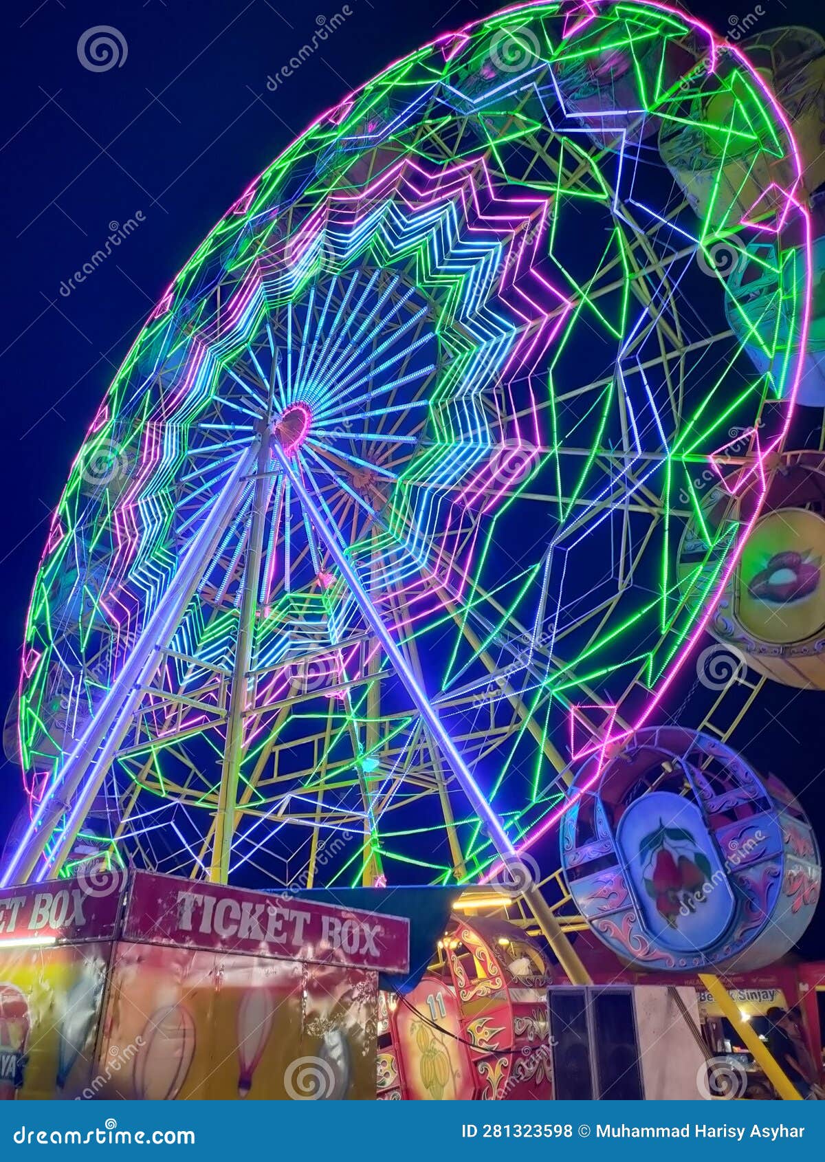 Merry-go-round Rides at a Crowded Night Market Editorial Stock Photo ...
