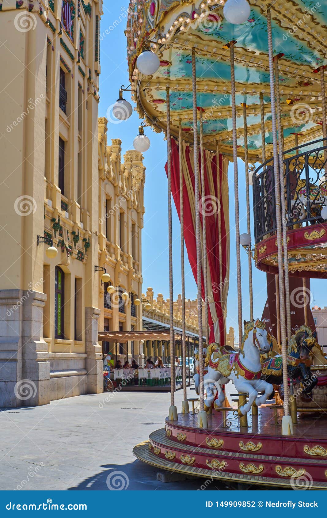 Merry-go-round in the Train Station of Valencia. Spain Editorial ...