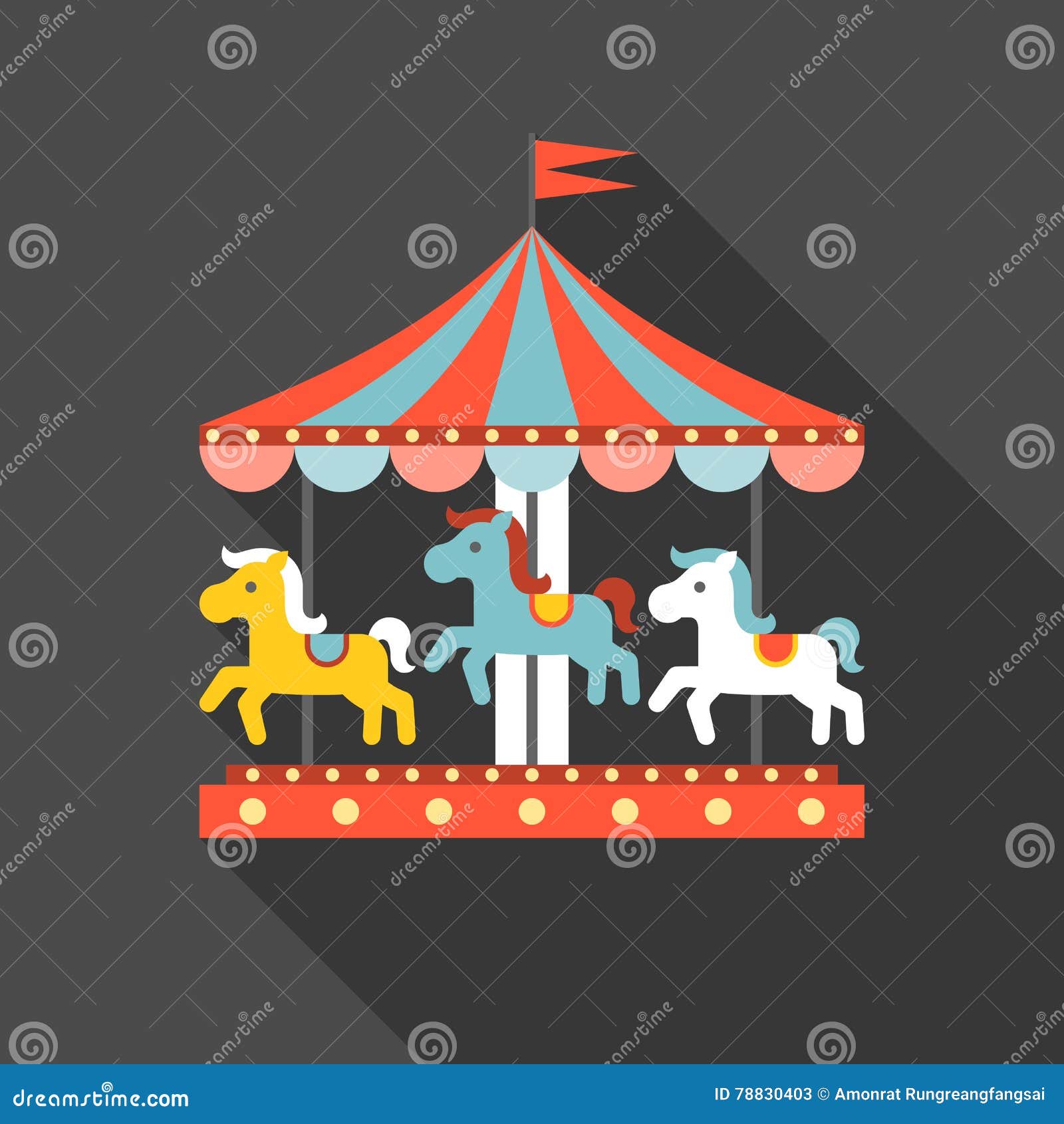 Merry go round vector stock vector. Illustration of round - 78830403