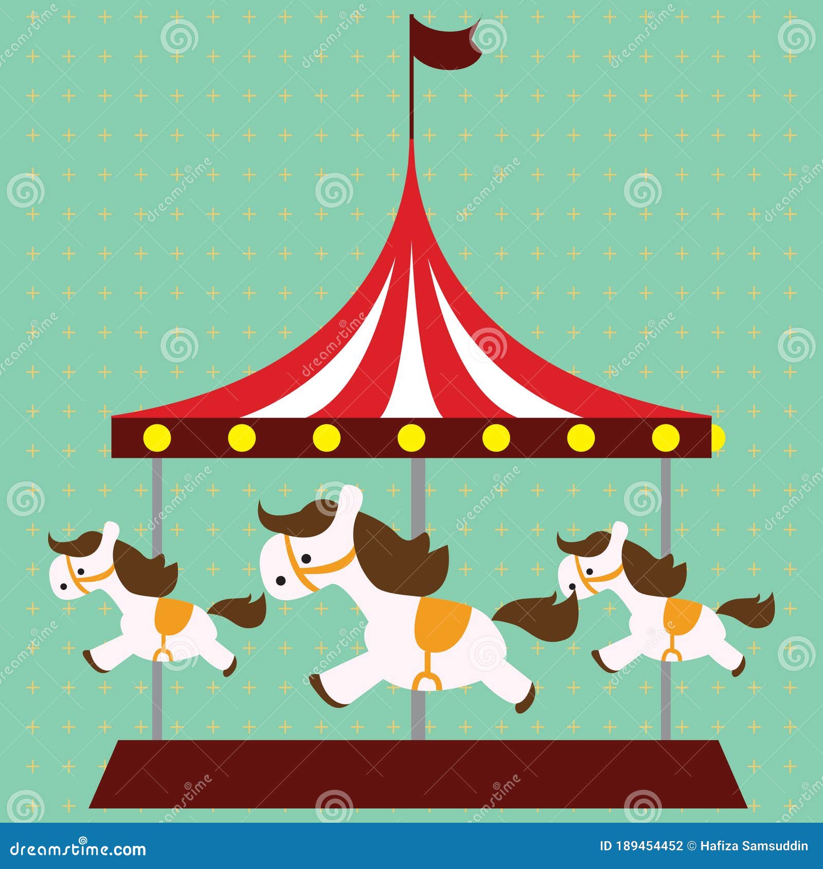 Merry-go-round. Vector Illustration Decorative Design Stock Vector ...