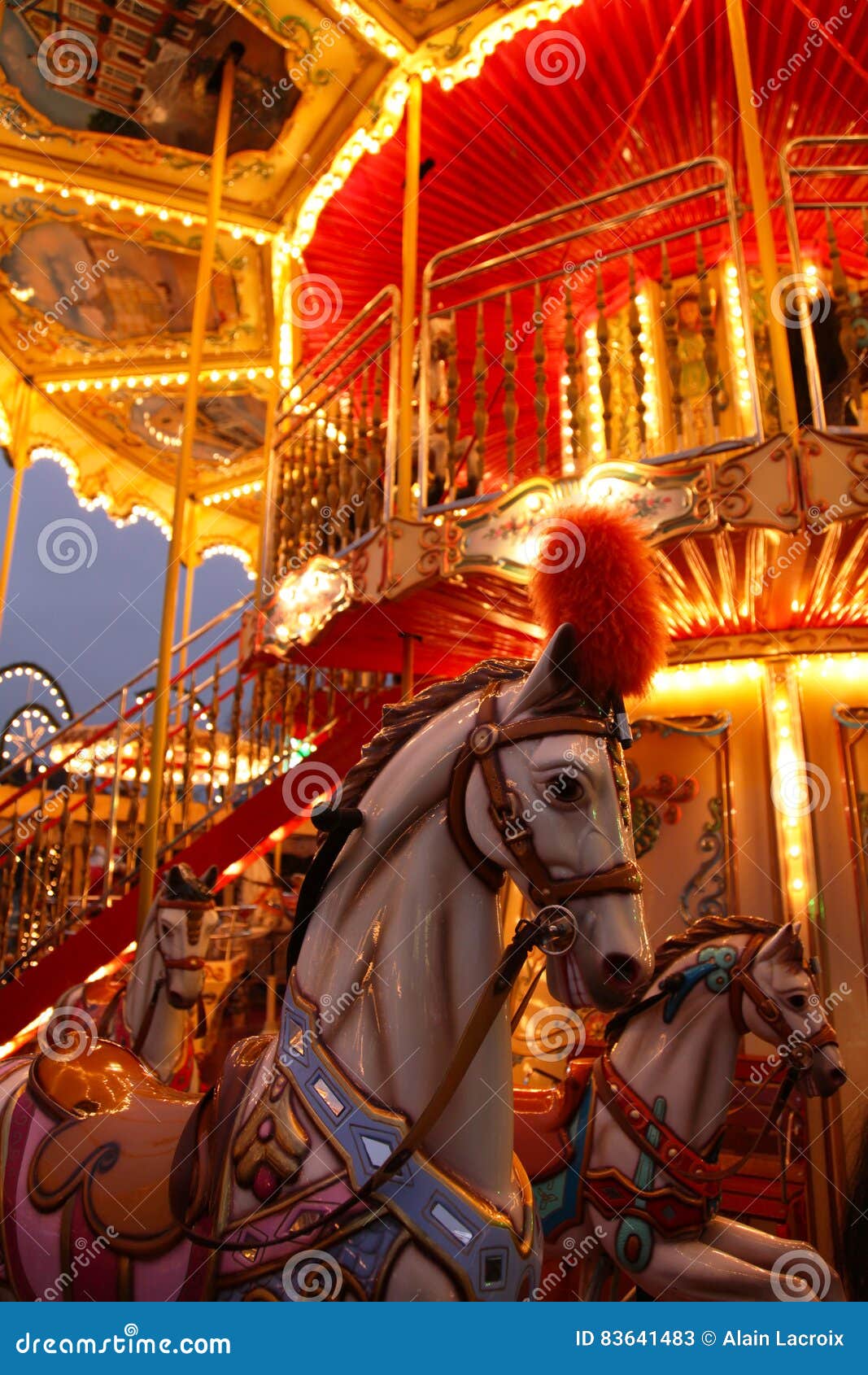 Merry-go-round stock image. Image of carousel, fair, galloper - 83641483