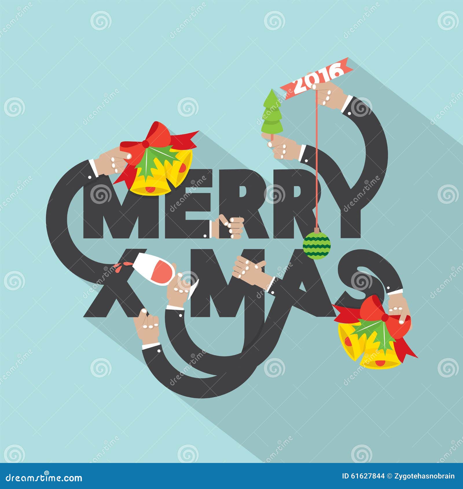 Merry X-mas Typography Design. Stock Vector - Illustration of alphabets ...