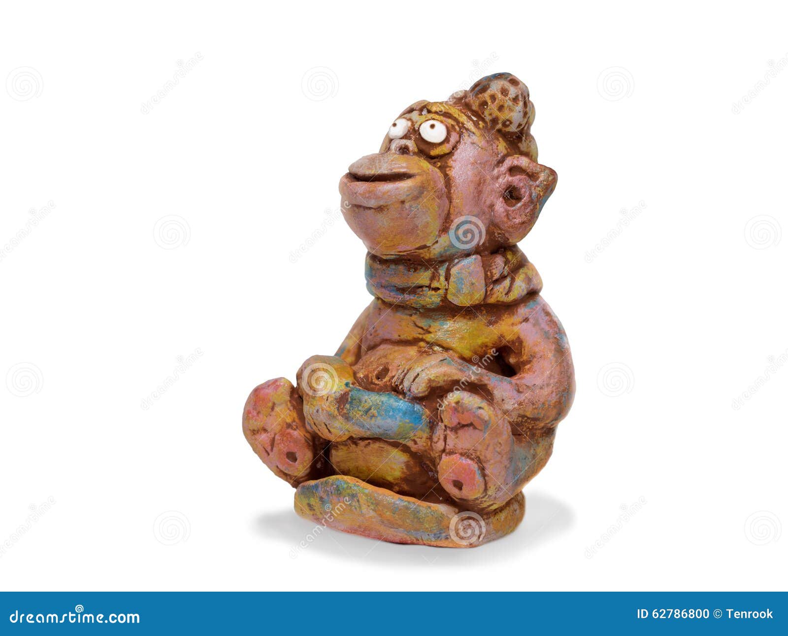 Merry Monkey from Clay Pottery Sits on Sled Stock Photo - Image of ...