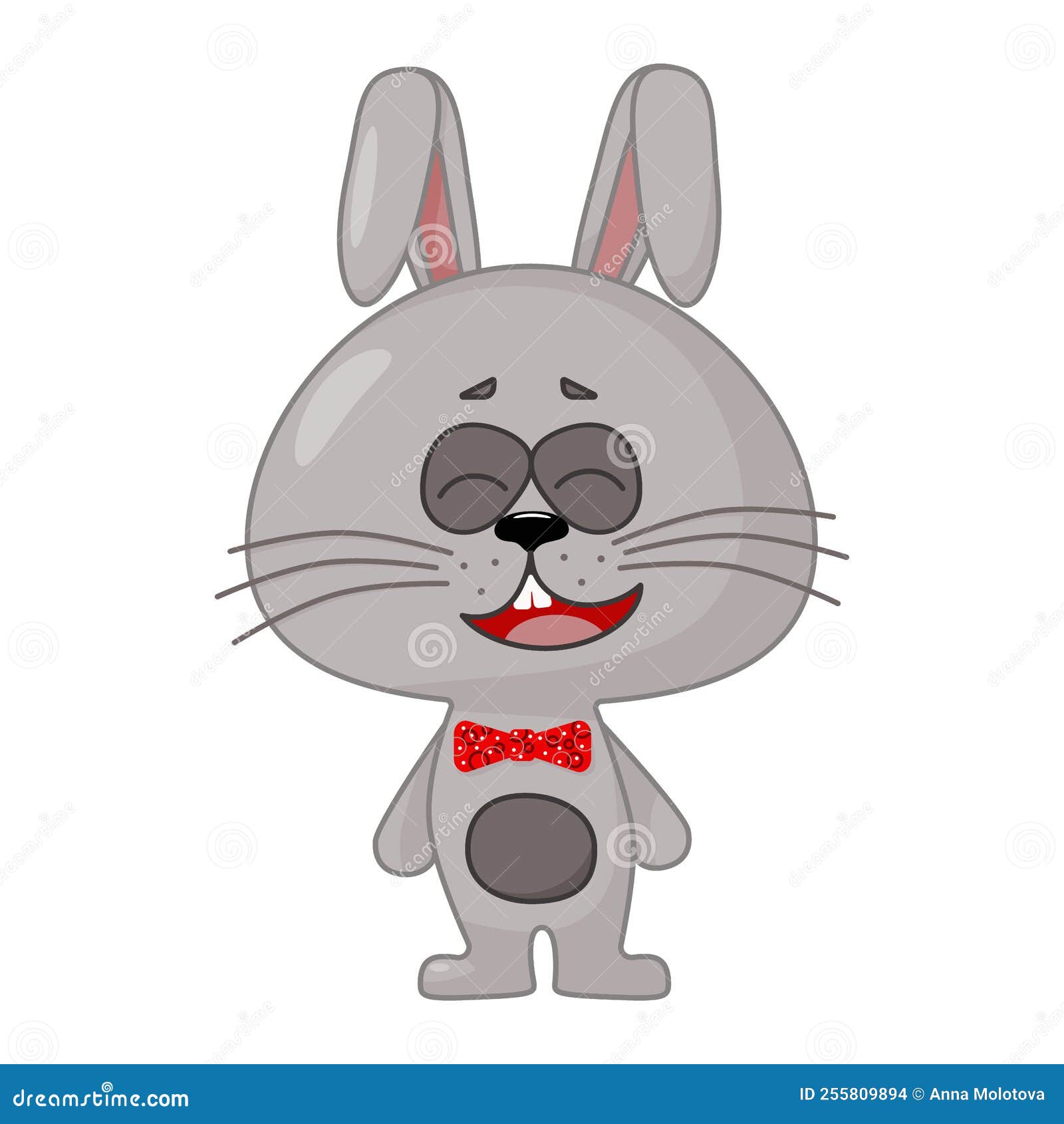 Cute Cartoon Rabbit in a Bow Tie. Stock Vector - Illustration of animal ...