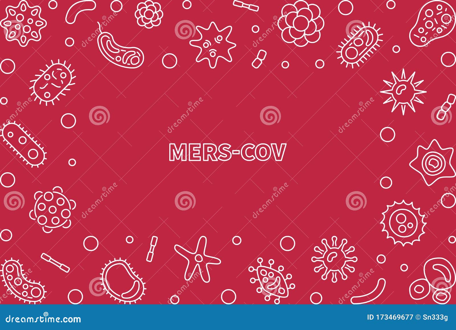 MERS-CoV Virus Vector Concept Linear Illustration or Frame Stock Vector ...