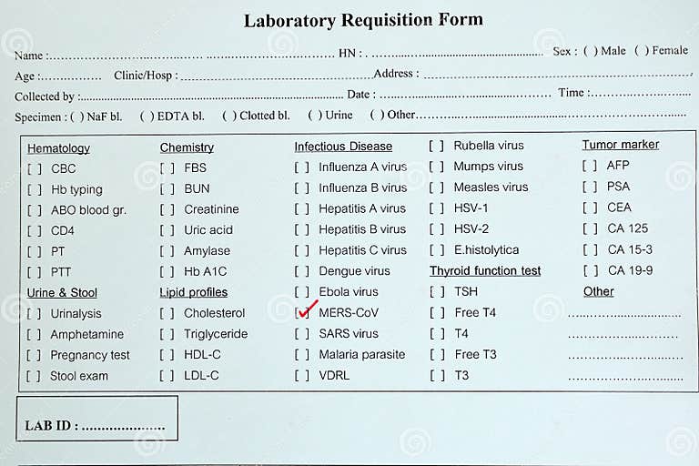 MERS requisition form stock image. Image of analyzing - 56095129
