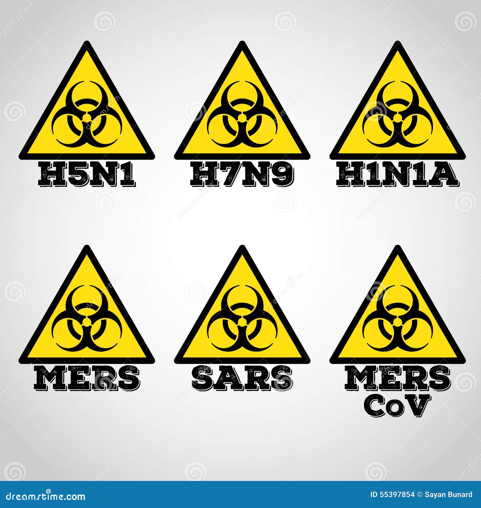 MERS, SARS, H5N1 Biohazard Virus Sign Stock Vector - Illustration of ...