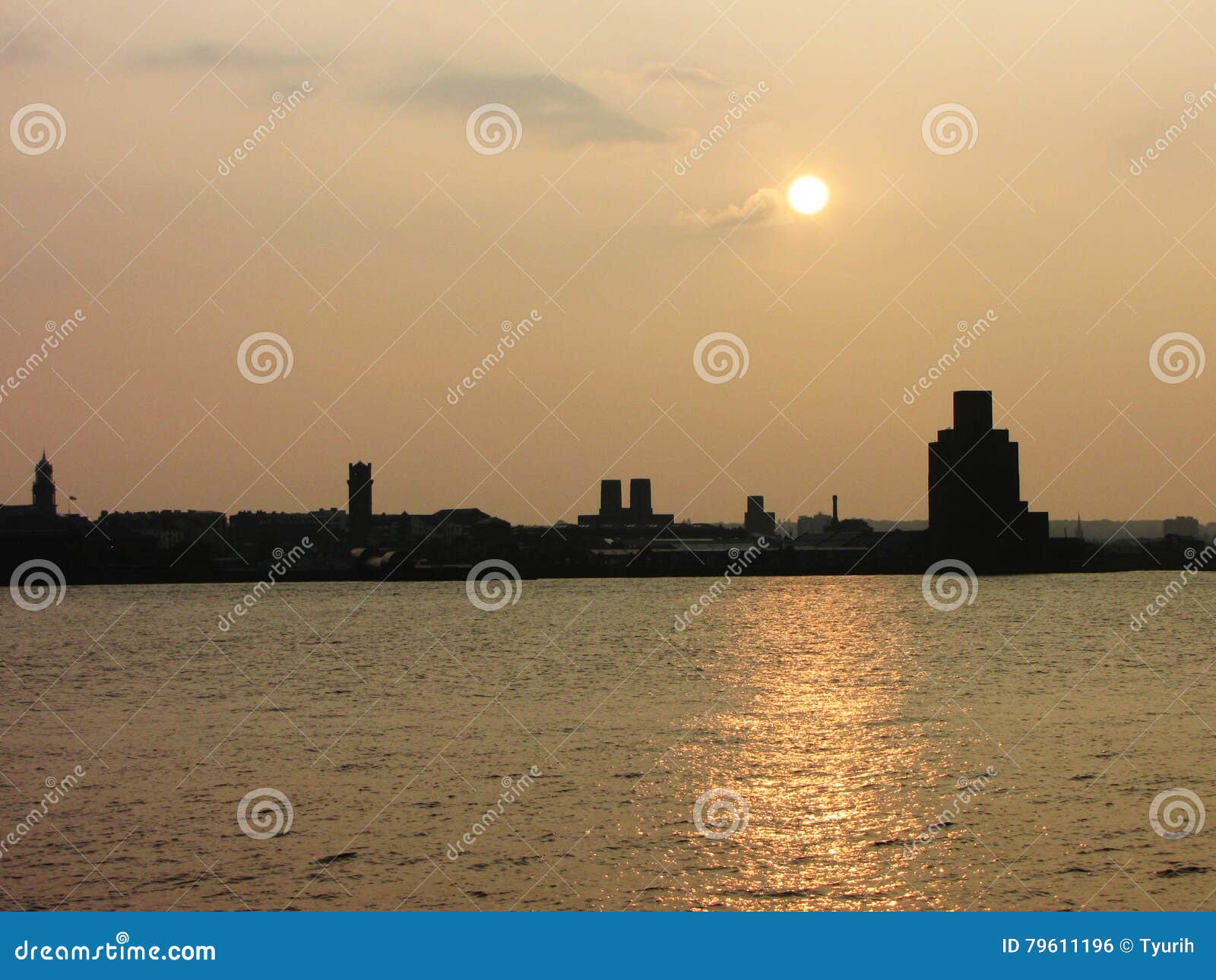 Mersey River Sunset - Liverpool Stock Photo - Image of yellow ...