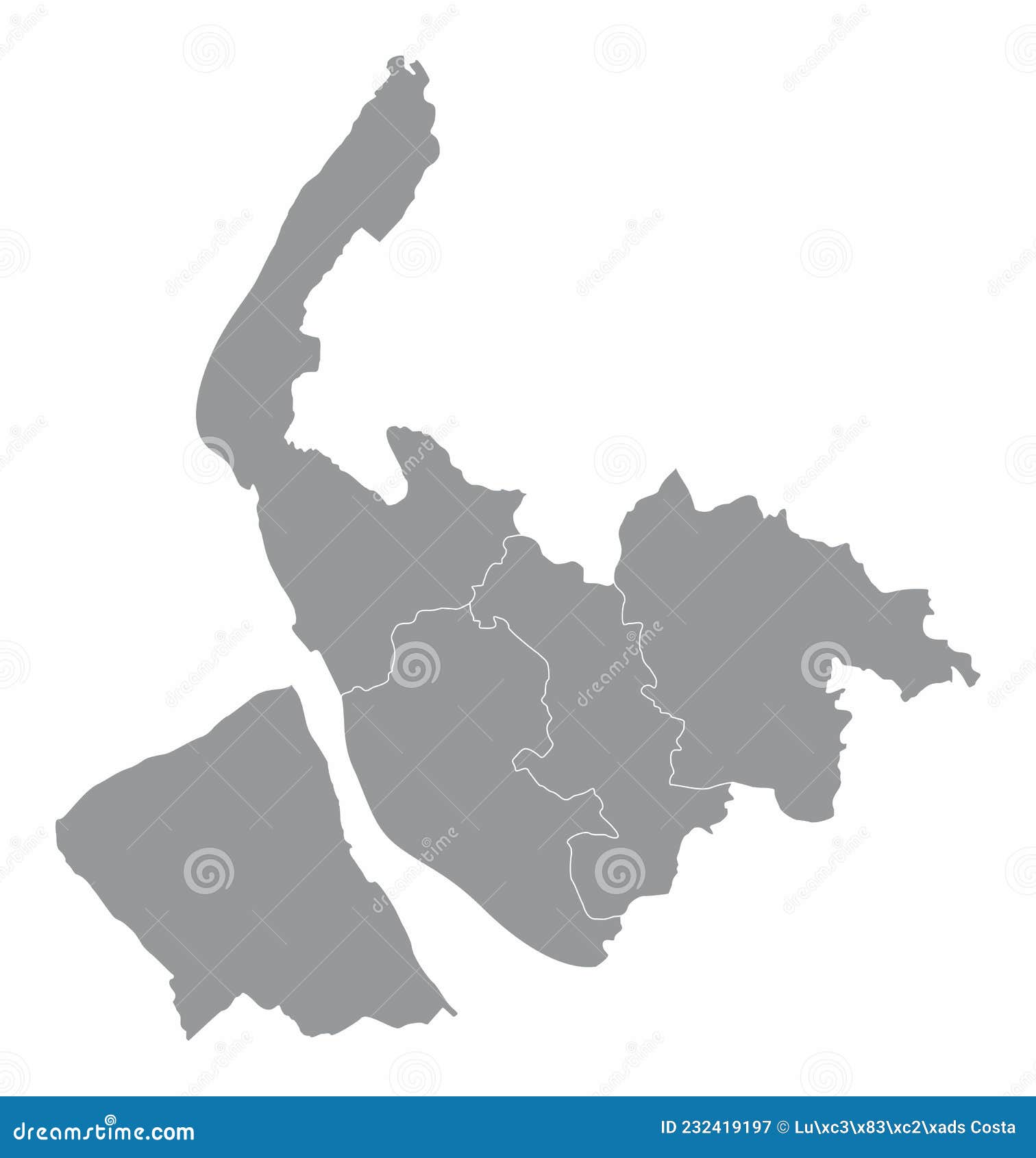 Merseyside County Administrative Map Stock Vector - Illustration of ...