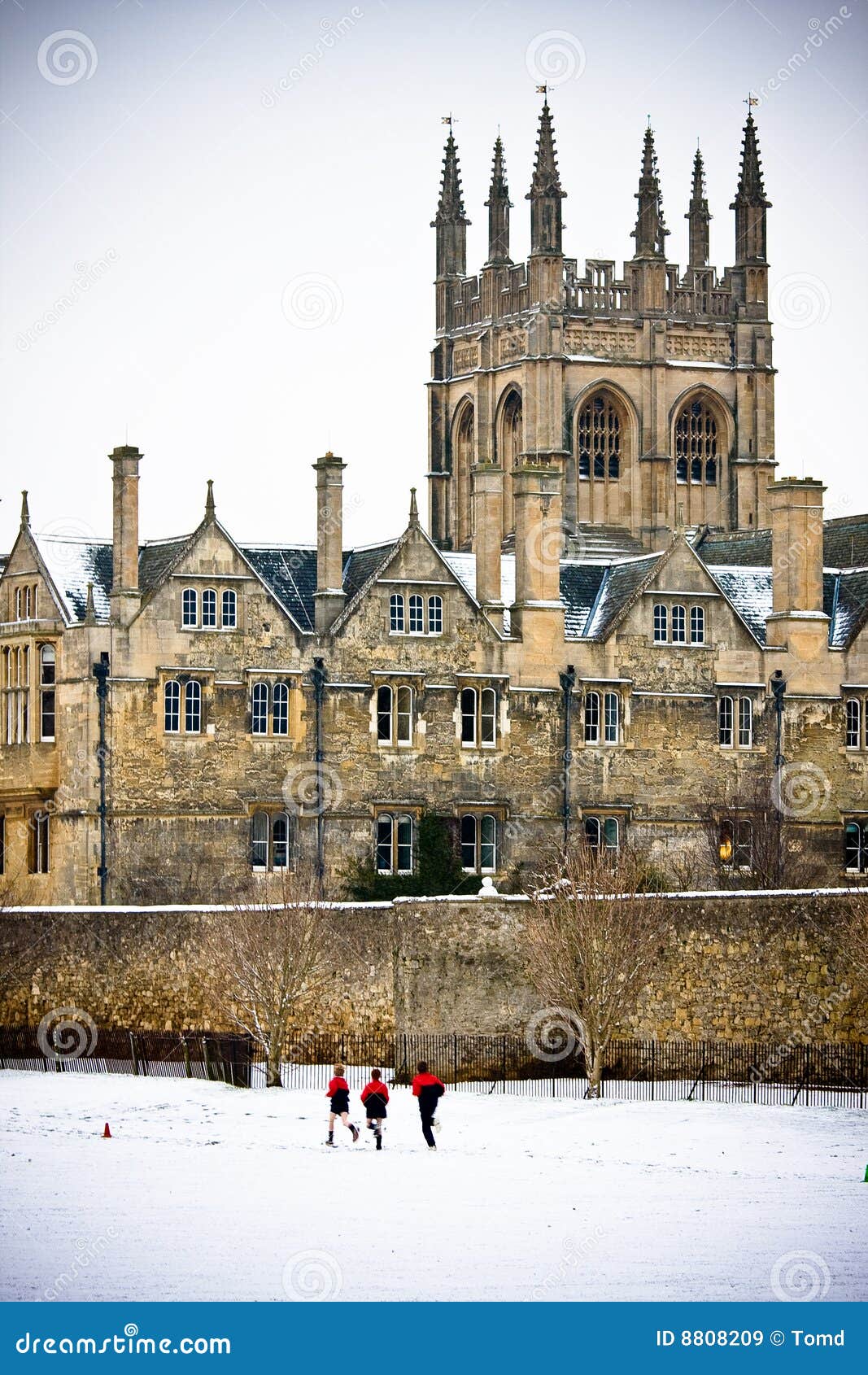 Merton College stock image. Image of snow, winter, oxford - 8808209