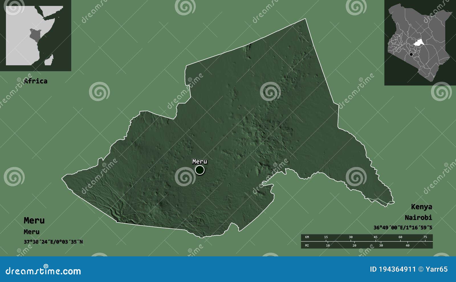 Meru, County of Kenya,. Previews. Administrative Stock Illustration ...