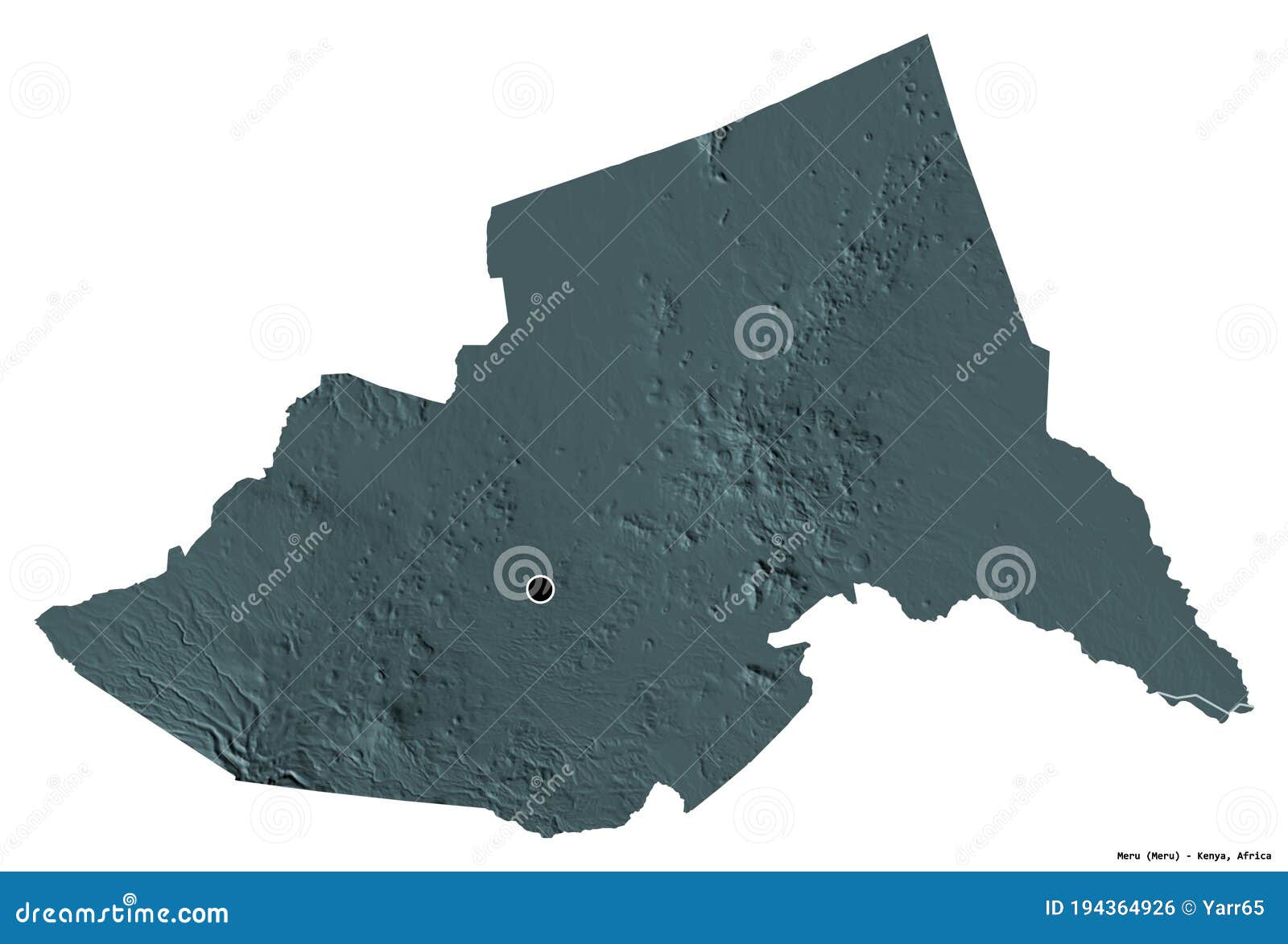 Meru, County of Kenya, on White. Administrative Stock Illustration ...