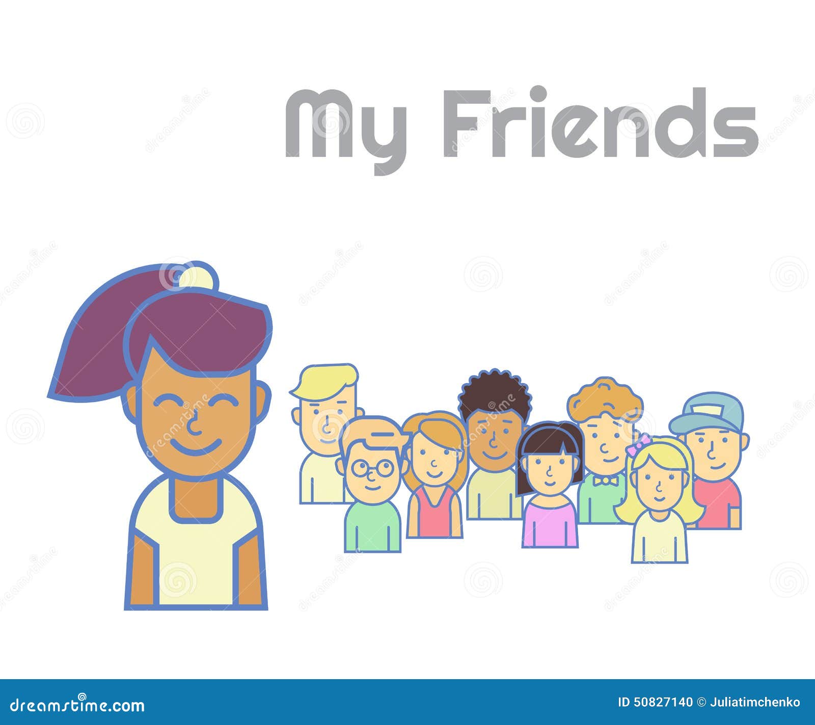 Mes amis illustration de vecteur. Illustration du connaisseur - 50827140