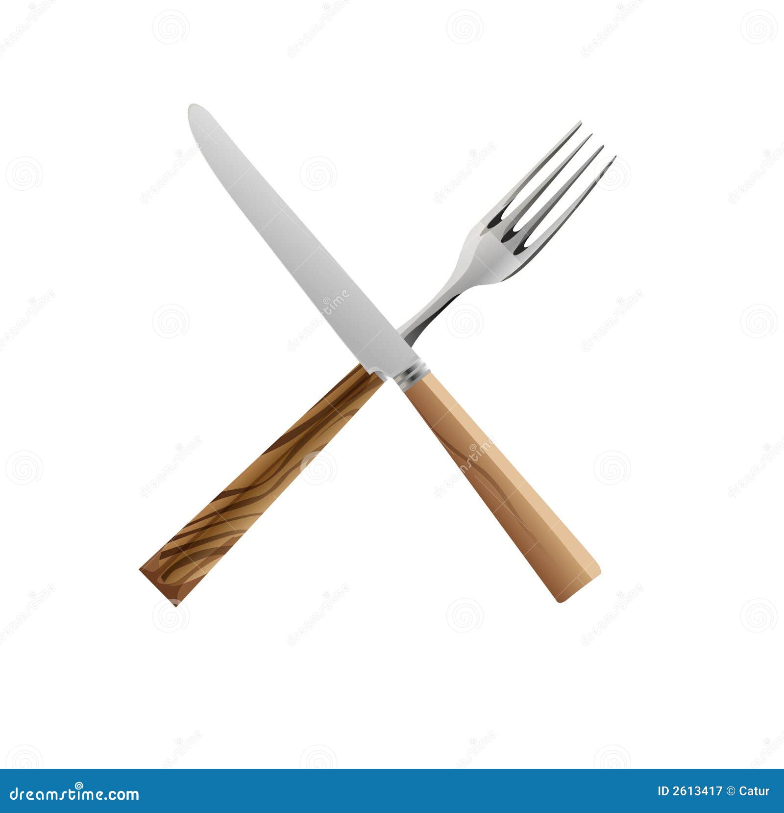 Mes en vork vector illustratie. Illustration of snack - 2613417