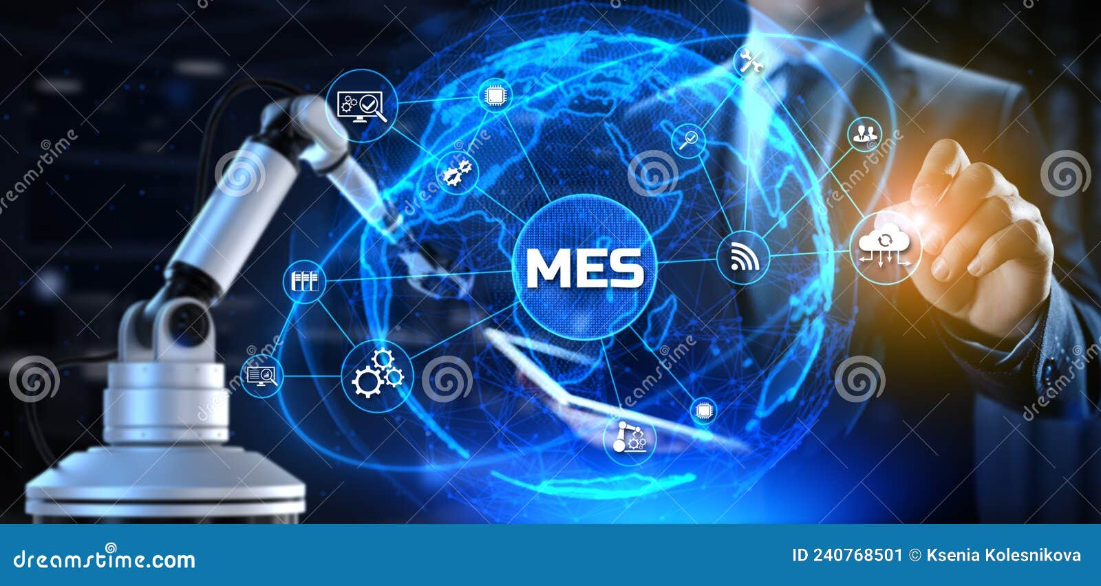 MES Manufacturing Execution System. Business Industrial Technology ...