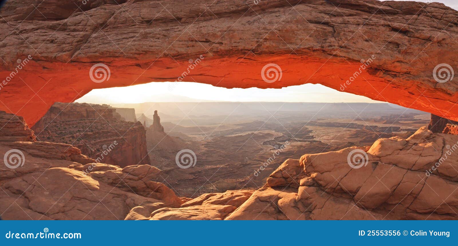 Mesa Arch Sunrise Panorama stock photo. Image of geology - 25553556