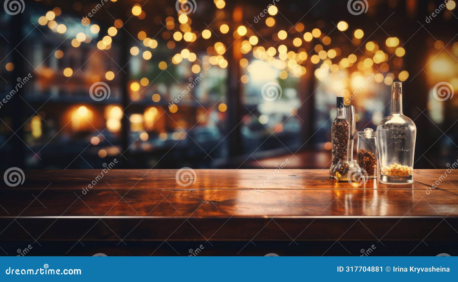 Mesa De Madera Con Dos Botellas De Alcohol Imagen de archivo - Imagen ...