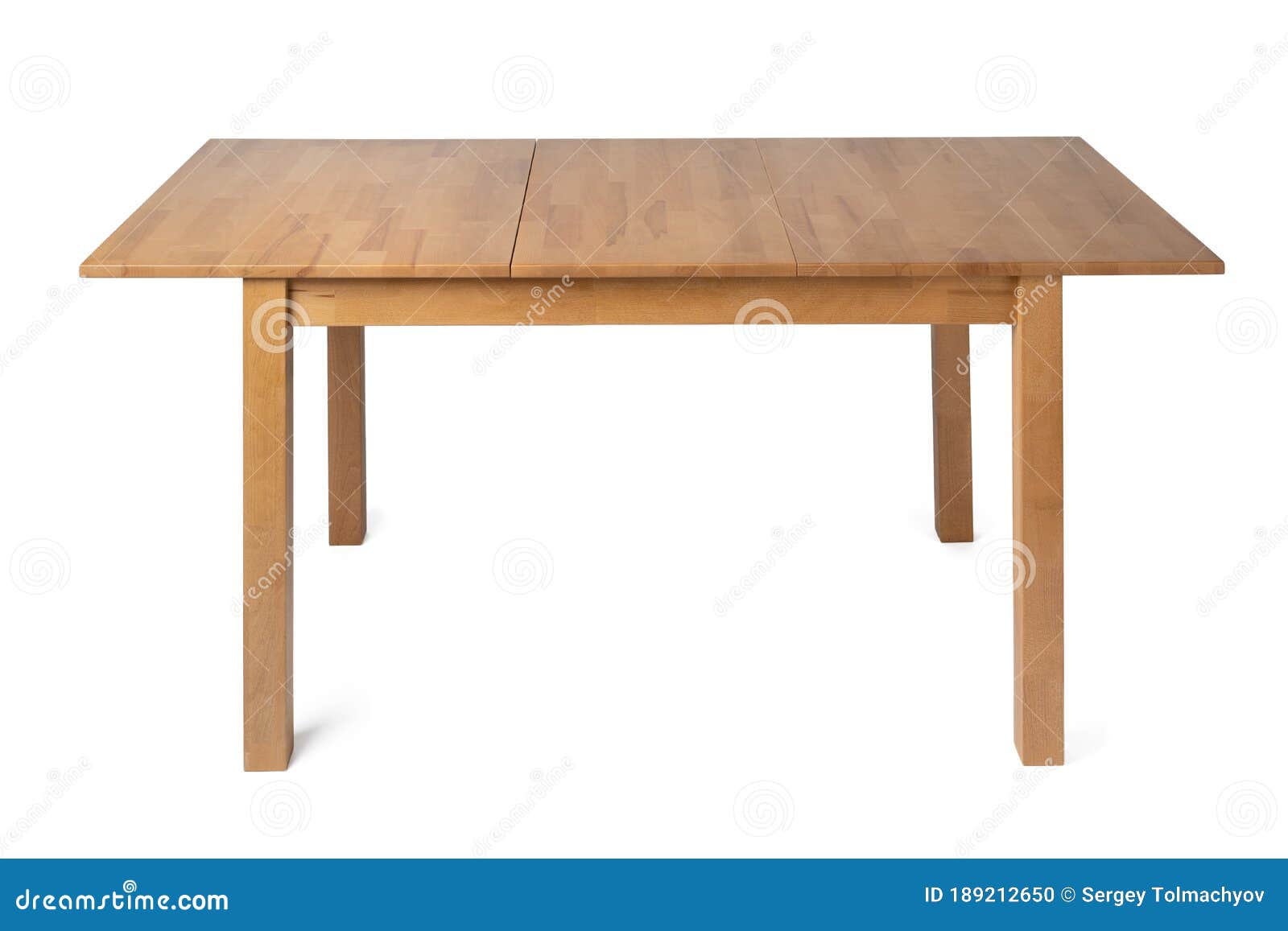 Mesa De Madera Con Mesa Rectangular Aislada En Blanco Foto de archivo ...