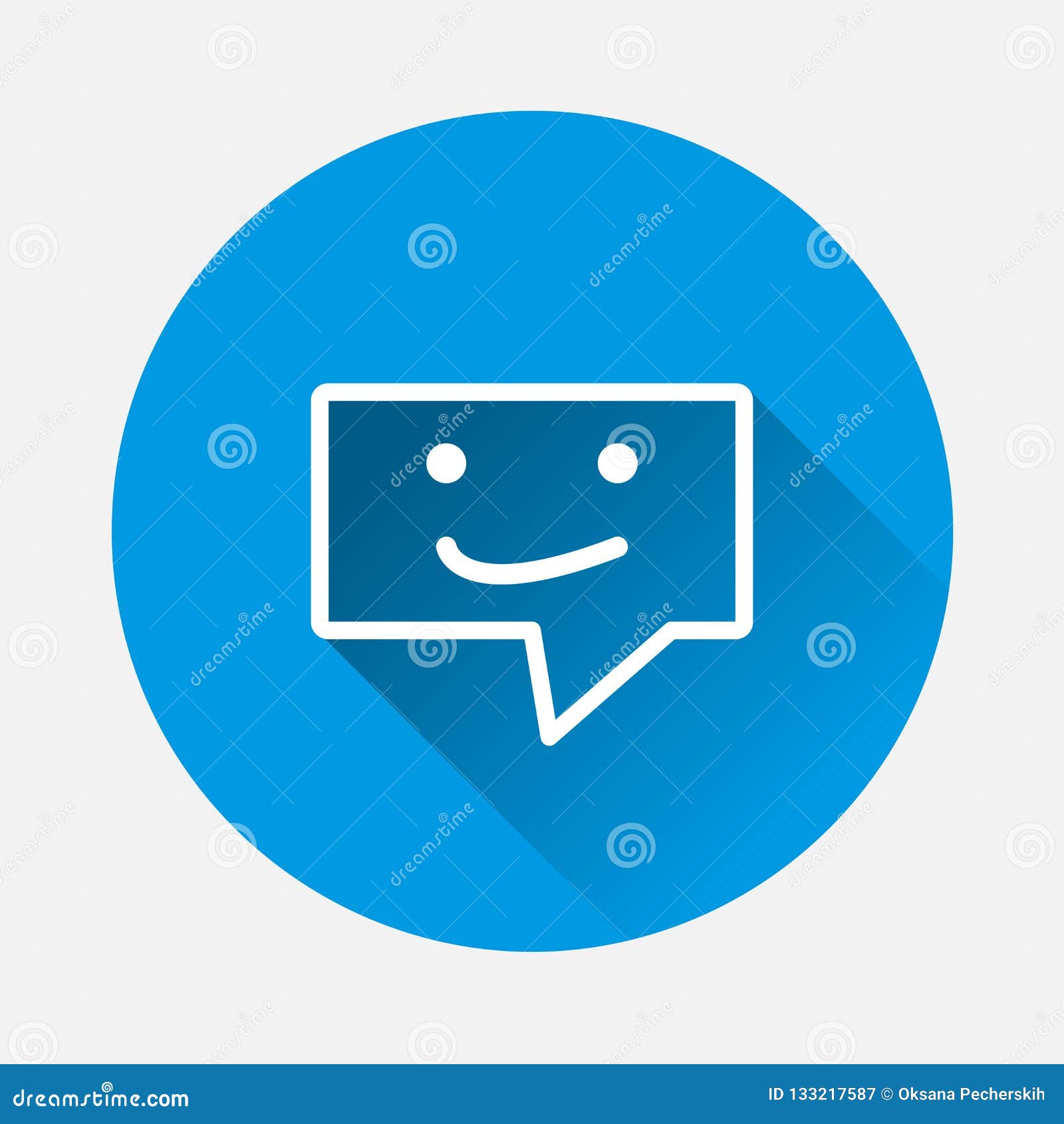 Mesage Vector Icon. Sms Icon on Blue Background Stock Vector ...