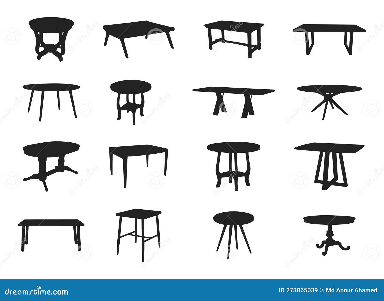 Mesas De Silueta Svg Conjunto De Silueta De Mesa Ilustración del Vector ...