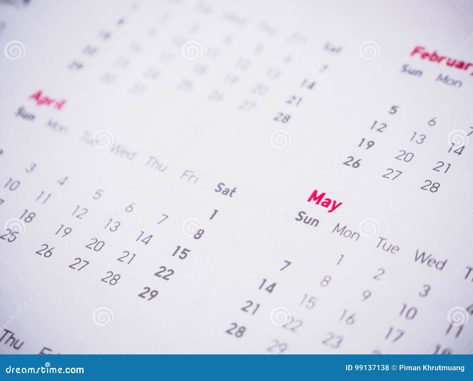 Meses Y Fechas En Calendario Foto de archivo - Imagen de fechas, nuevo ...