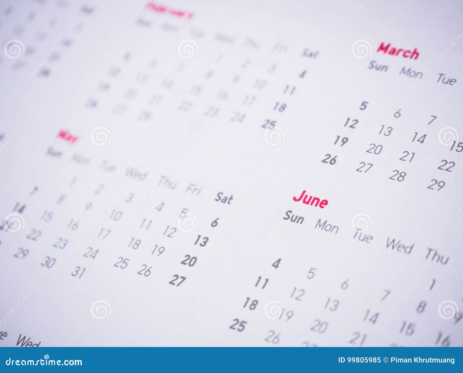 Meses Y Fechas En Calendario Imagen de archivo - Imagen de calendario ...