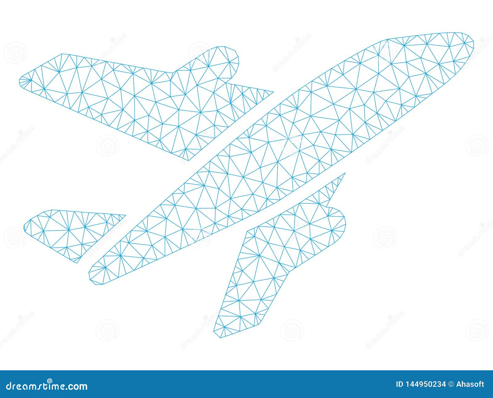 Aircraft Polygonal Frame Vector Mesh Illustration Stock Vector ...
